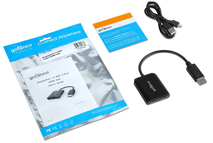 DisplayPort 1.4 MST 2-Port HDMI Hub (DP14MST2HD) Chính hãng