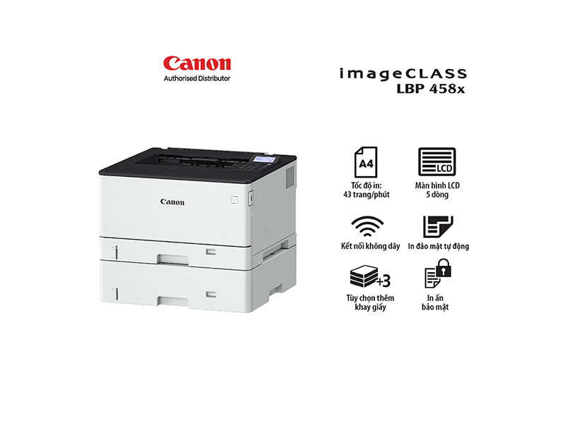 Máy in laser đen trắng Canon LBP458x (In đảo mặt | A3 | A4 | USB | LAN ...