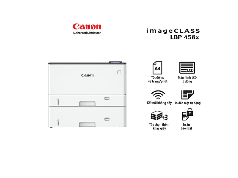 Máy in laser đen trắng Canon LBP458x (In đảo mặt | A3 | A4 | USB | LAN ...