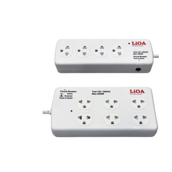Ổ CẮM KÉO DÀI CÔNG SUẤT CAO LiOA - TOTAL 15A 250VAC MAX 3300W (CHỐNG QUÁ TẢI BẰNG CB)