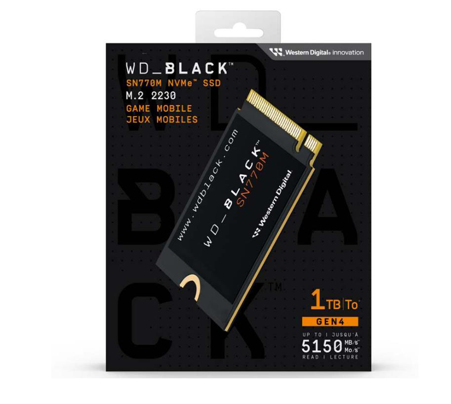 Ổ cứng SSD WD Black SN770M 1TB PCIe Gen4 x4 NVMe M.2 2230 WDS100T3X0G Chính hãng