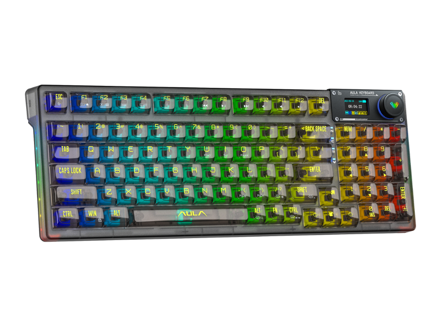 BÀN PHÍM CƠ AULA F98 PRO 3 MODE MÀU ĐEN TRONG SUỐT (TYPEC + 2.4G ...